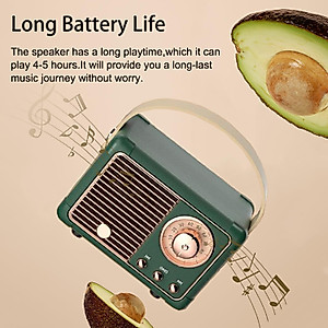 Baolira Retro Bluetooth Speaker Mini Wireless Speaker,Portable Bluetooth Speaker with Crystal Clear Stereo Sound Rich Bass,Mini Retro Speaker for iPhone,Android Devices and Tablet(Green)