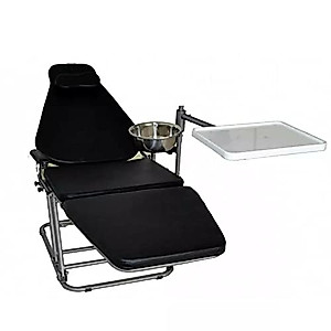 SGOE Dental Portable Chair with LED Exam Light and Tray with Nylon Bag Color Black