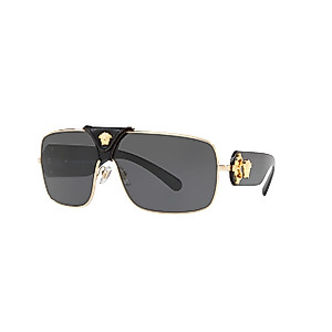 Versace Man Sunglasses Gold Frame, Dark Grey Lenses, 0MM
