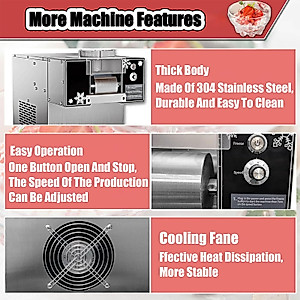 XURUIUS Mini Snowflake Ice Machine, European Shaved Ice Machine, Korean Smoothie Machine, Snowflake Shaved Ice Machine (120KG)