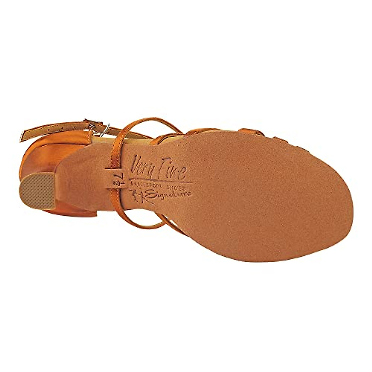 Very Fine Elektra Women's Ballroom Salsa Tango Latin Dance Shoes Copper Tan Satin 2.5" Spool Heel US 8 M
