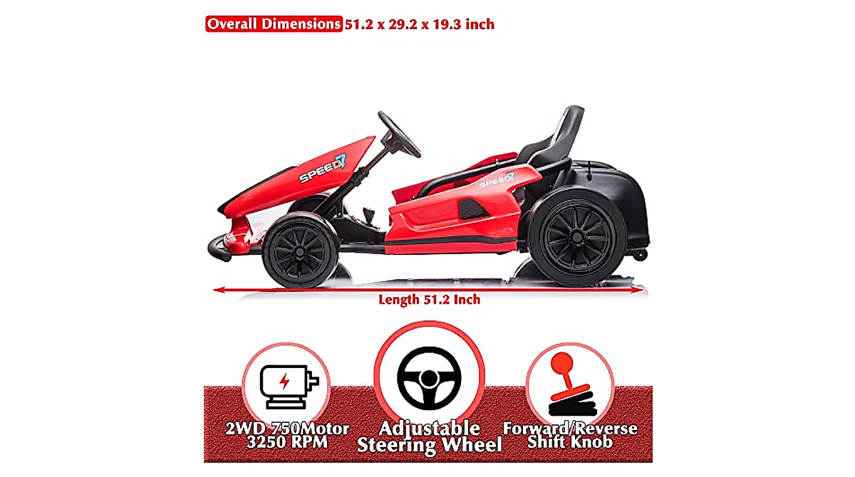 Kids' 24V Electric Drift Go Kart - Fast & Fun for Ages 6+
