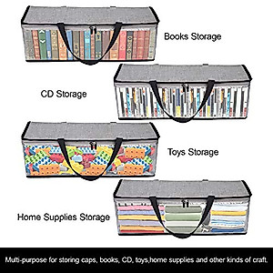 Hat Storage,Hat Organizer, Hat Storage for Baseball Caps ,Cap Holder,Hat Case with Carry Handles and Dual Zipper,Holds Up to 19 Hats,Portable/Visible/Dust Proof Design,21.2”L x 6.3”W x 8”H(Gray)