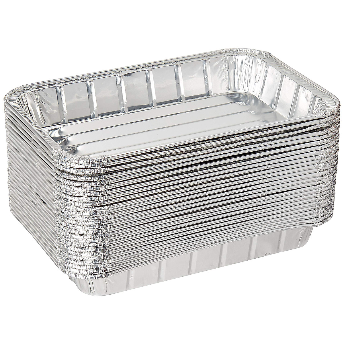 DCS Deals Pack of 25 Disposable Aluminum Foil Toaster Oven Pans - Mini Broiler Pans | BPA Free | Perfect for Small Cakes or Personal Quiche | Standard Size - 8 1/2" x 6"