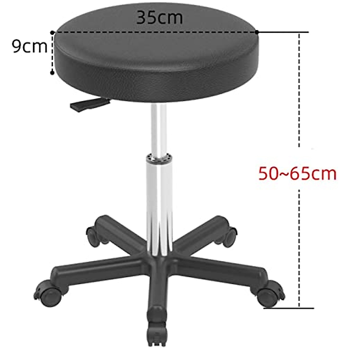 Gcxgz Rolling Swivel Stool Saddle Stool On Wheels, Massage Beauty Saddle Chair Adjustable Swivel Salon Stool for Manicure Tattoo Spa Salon for Kitchen,Salon,Bar,Office,Massage