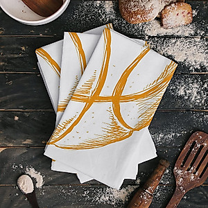 Kitchen Cloth Dish Towels Super Absorbent Dishtowels Strong Absorption Water and Remove Oil and Dust Dish Rags Nonstick Oil Washable Fast Drying Basketball 2 Pack 18" x 28"