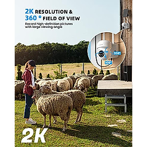 HOOISE Solar Security Cameras Wireless Outdoor,2K Battery Powered WiFi Outdoor Camera for Home Security with Color Night Vision, PIR Motion Detection,2-Way Talk, IP65 Waterproof,Siren Alarm