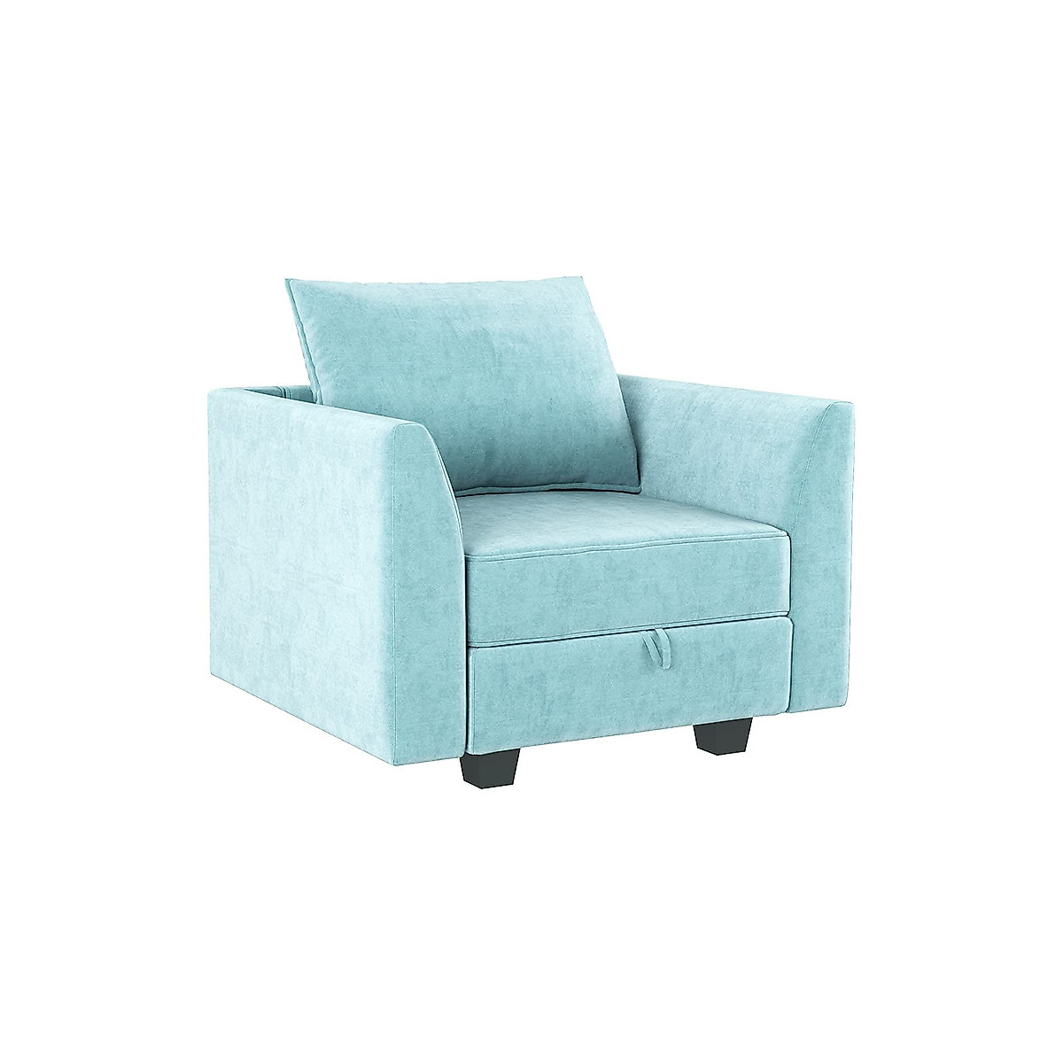 HONBAY Modern Fabric Living Room Furniture Sets 3 Pieces Sofa Loveseat and Armchair Set Modular Sofa Sectional Couch Set in Aqua Blue