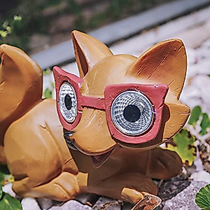 Dawhud Direct Fox Solar Light for Home and Outdoor Decor, Fox Solar Powered Flickering LED Garden Light Backyard Fox Decoration