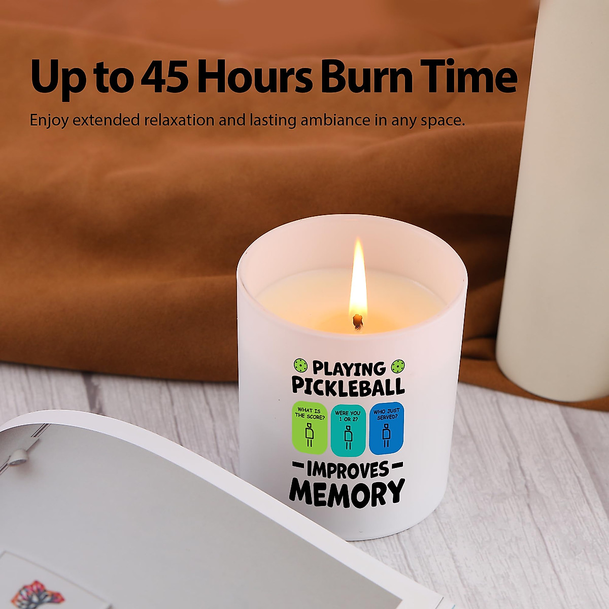 Loovelo Playing Pickleball Improves Memory Pickleball Gifts Scented Candle Home Office Pickleball Lovers Players Jar Candles Sage Floral Lavender Scent 9.5 oz