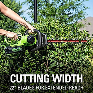 Greenworks 24V 22" Cordless Laser Cut Hedge Trimmer, Tool Only