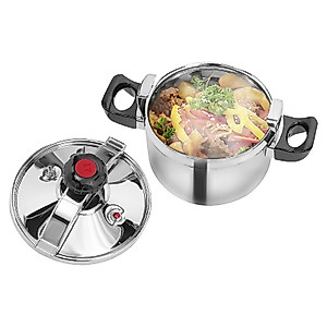 201 Stainless Steel Pressure Pot Small Pressure Cooker Family Mini Pressure Cookers Super Safety Lock Devices for Everyday 10 People Use