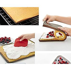 ASIBT Silicone Cake Roll Maker ,Silicone Baking Mat,Multipurpose Silicone Nonstick Pastry Mat , Swiss Roll Cake Mat Flexible Baking Tray Mold Baking-2pack(10''12'', Blue)