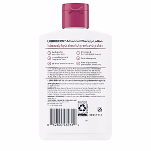 Lubriderm Advanced Therapy Fragrance Free Moisturizing Hand & Body Lotion + Pro-Ceramide with Vitamins E & Pro-Vitamin B5, Intense Hydration for Itchy, Extra Dry Skin, Non-Greasy, 6 fl. oz