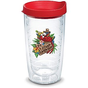 Tervis Margaritaville-It'S 5 O'Clock Somewhere-Red Parrot Tumblers, 16 oz, Clear