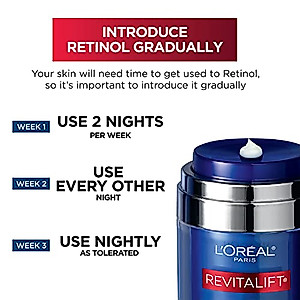 L'Oreal Paris Revitalift Pressed Night Cream, Retinol + Niacinamide, Visibly Reduces Wrinkles & Deeply Moisturizes, Fragrance Free, 1.7 oz + Serum Sample