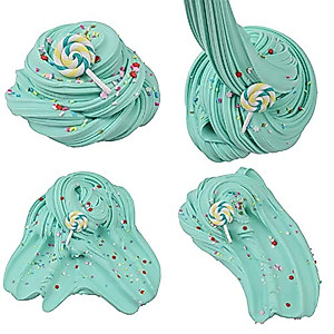 Keemanman 12 Pack Butter Slime Kit with Blue Stitch, Elephant, Unicorn, Watermelon, Lemon, Peach, O-REO, Cherry, Latte, Coffe and Candy Charms, Scented DIY Slime, Stress Relief Toy for Girls and Boys