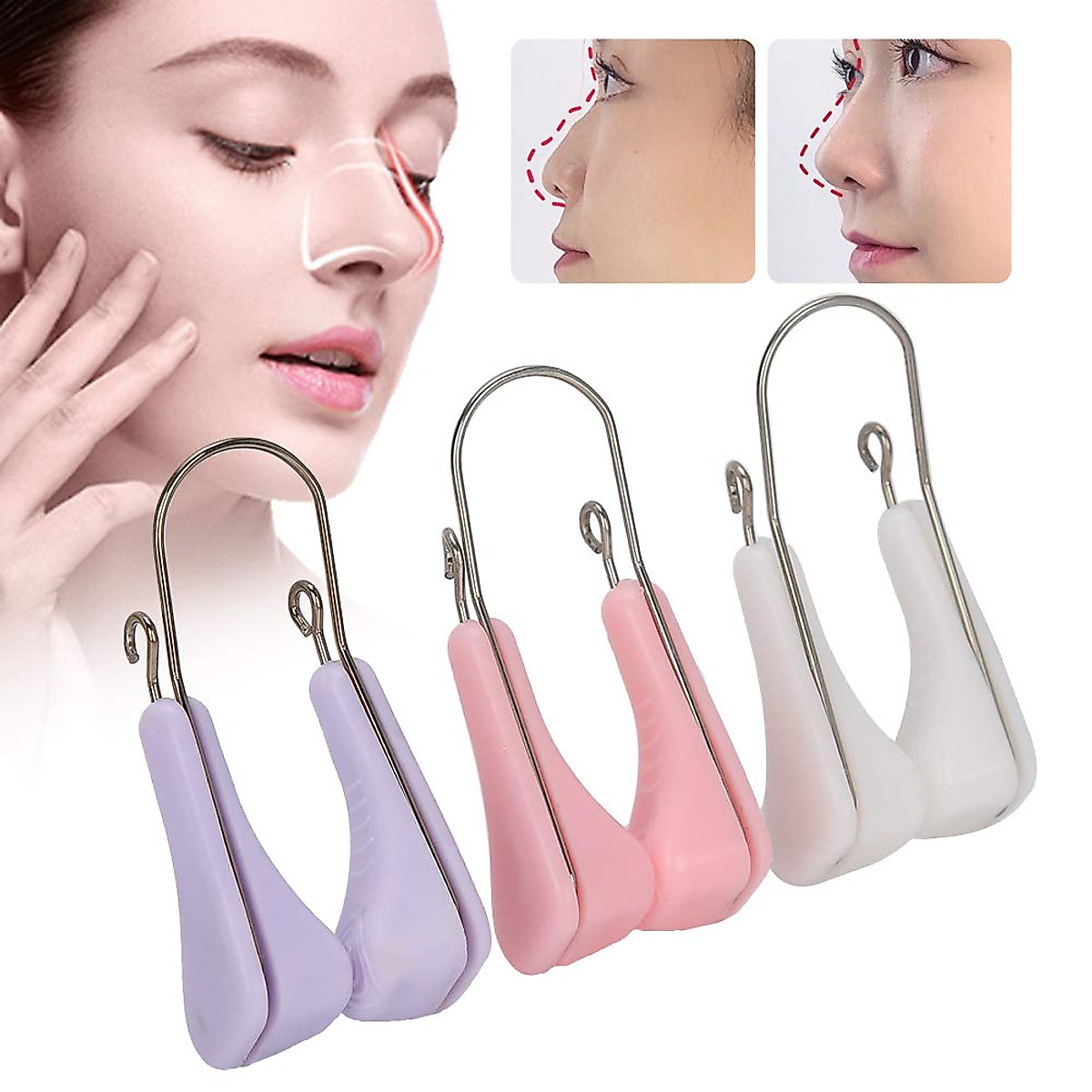 Dioche Nose Up Lifting Shaper Clips Set, 3Pcs, Unisex, Girls, Boys, Men, Women, Hair Trimmer, Nose