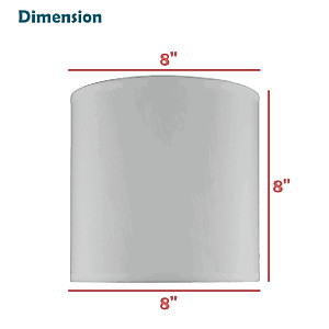 Aspen Creative 31227 Transitional Drum (Cylinder) Shaped Spider Construction Lamp Shade in White, 8" wide (8" x 8" x 8")