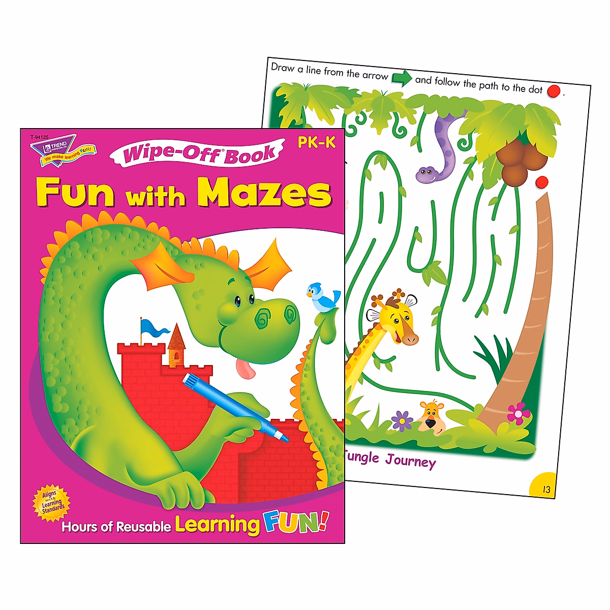 Trend Enterprises Fun with Mazes Wipe-Off Book