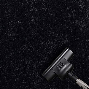 Asvin Area Rug, Fluffy Living Room Luxury Large Non-Skid Soft Plush Furry Washable Fleece Floor Carpets for Bedroom Home Décor, Kids, (5x7 Feet, Black)