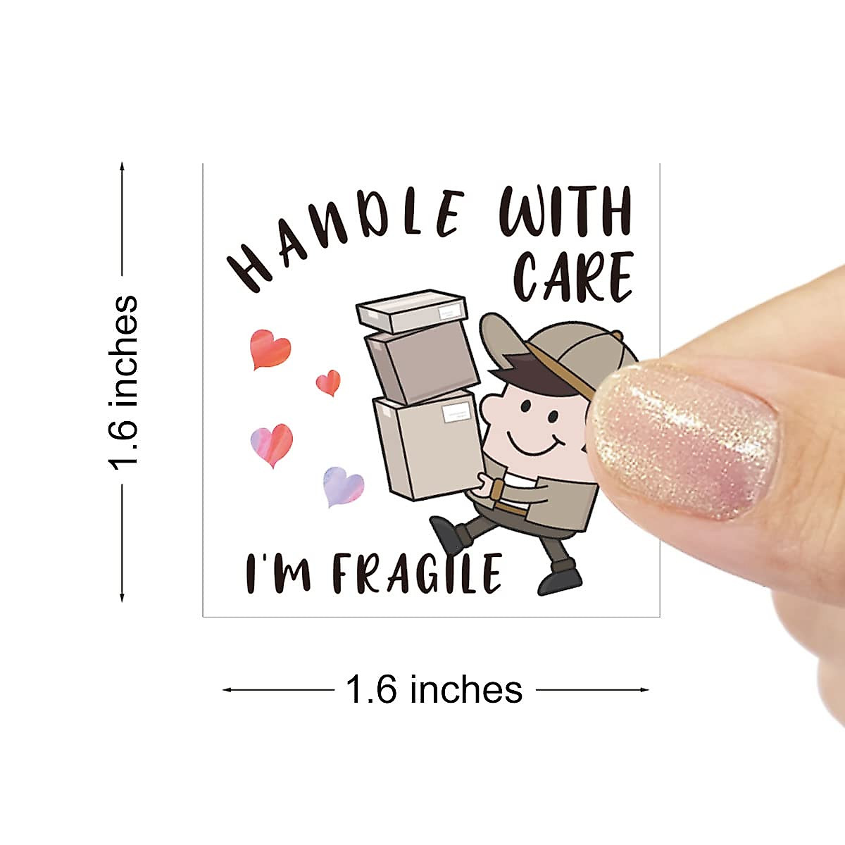Handle with Care Stickers for Shipping,Fragile Stickers for Shipping,Funny Fragile Stickers,Small Business Stickers 500 Labels Per Roll