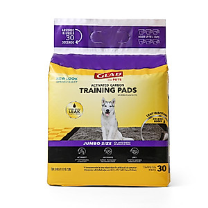 Glad for Pets Extra Large Charcoal Dog Training Pads - Absorbent Disposable Pee Pads for Dogs, Cats & Puppies - Jumbo-Size Potty Pads that Neutralize Urine Instantly - 30 Count Pet Supplies