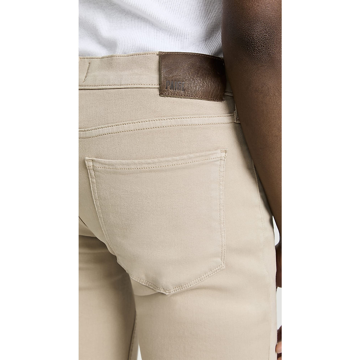 PAIGE Men's Federal Transcend Slim Straight Jeans, Toasted Almond, Tan, 36