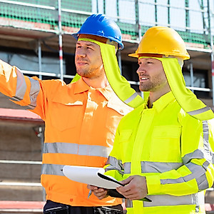 4 Pieces Sun Shade Hat Neck Shade Sun Shade Hat Cooling Skull Cap (Fluorescent Yellow)