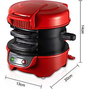 Generic Raf Burger Maker,600w Raf Breakfast Sandwich Maker with Egg Cooker Ring, Burger Maker Machine Electric,BurgerBeasts Multicook Press, Raf Waffle Maker (Red), standard