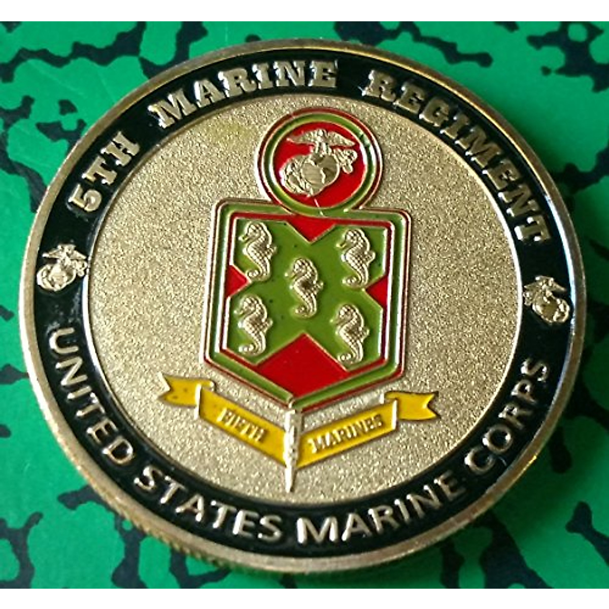 Marine Corps 5th Marine Regiment Military Colorized Challenge Art Coin
