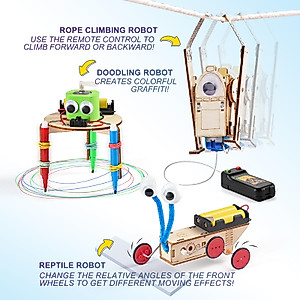 STEM Kits for Kids Ages 8-10-12, Robot Building Crafts Kit for Boys Age 6-8, Wood Science Projects, 3D Wooden Puzzles, Woodworking Model Stem Toys for 5 6 7 8 9 10 11 12 13+