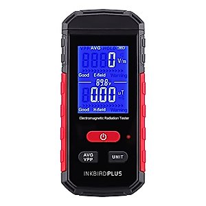 INKBIRDPLUS EMF Meter, Hand-held Digital Electromagnetic EMF Radiation Detector, 3in1 Rechargeable EMF Reader, EMF Detector Meter for Home,Office,Outdoor,Paranormal Equipment, Ghost Hunting Equipment