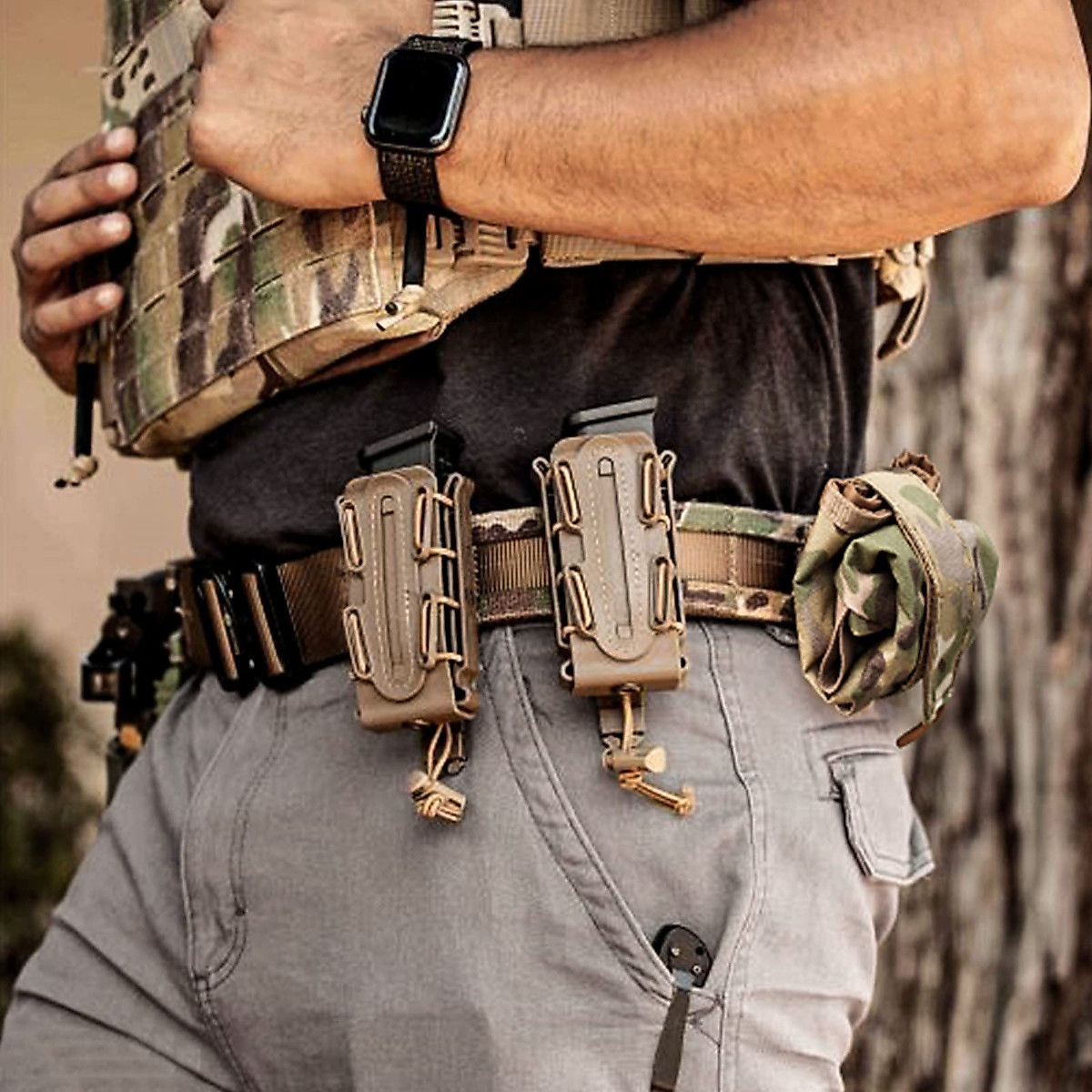 Dump Pouch Tactical Belt Molle Mag Pouches,Roll Up Foldable Recovery Utility Magazine Tool Waist Storage Bag.