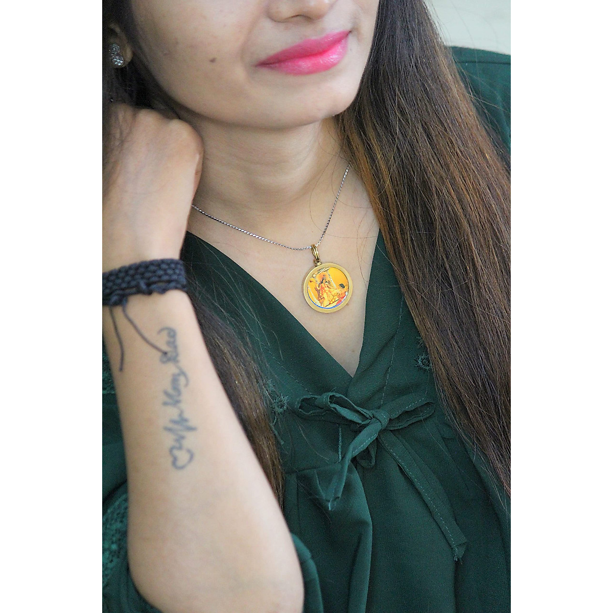 Jet Unique design BAGLAMUKHI Yantra Pendant Remove Negativity positive energy unisex Pendants Good look Pendant (Baglamukhi Yantra)