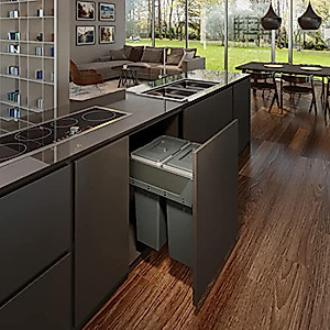 ELLETIPI 1954 - Built-in Trash can for Kitchen Base Block 2.0, 2 Bins, Total Capacity 74qt (70lt)