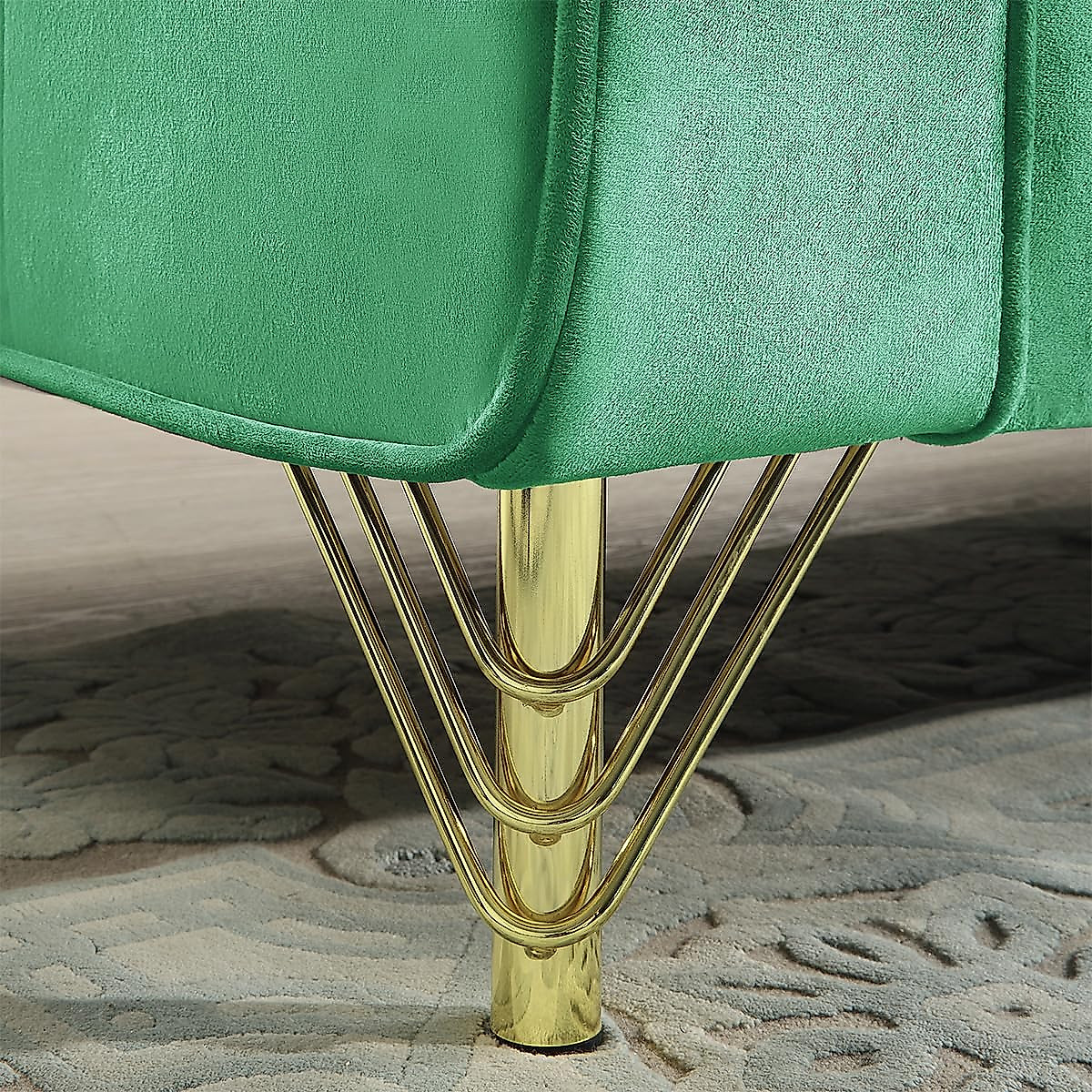 YiaFurio Luxury 3 Seater Sofa Modern Vlevet Couch with Comfortable Armrest & Golden Metal Legs,Comfy Couches with Deep Seat,86.61 Inch Sofas for Living Room Bedroom