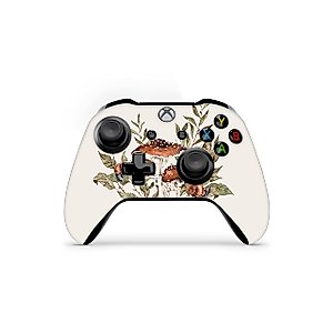 ZOOMHITSKINS Controller Skin Compatible with X1 S and X1 X, Vinyl Sticker Technology, Mushroom Boho Vintage Beige Forest Fall Leaves Botanical, Durable, 1 Skin, Made in The USA