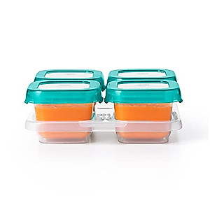 OXO Tot Baby Blocks Freezer Storage Containers Teal (4 Oz)
