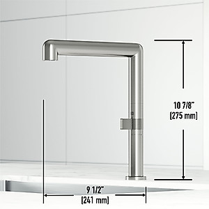 VIGO 1.75" W x 11.0" H x 9.5" D Jewel One-Handle Kitchen Faucet in Stainless Steel - VG02053ST