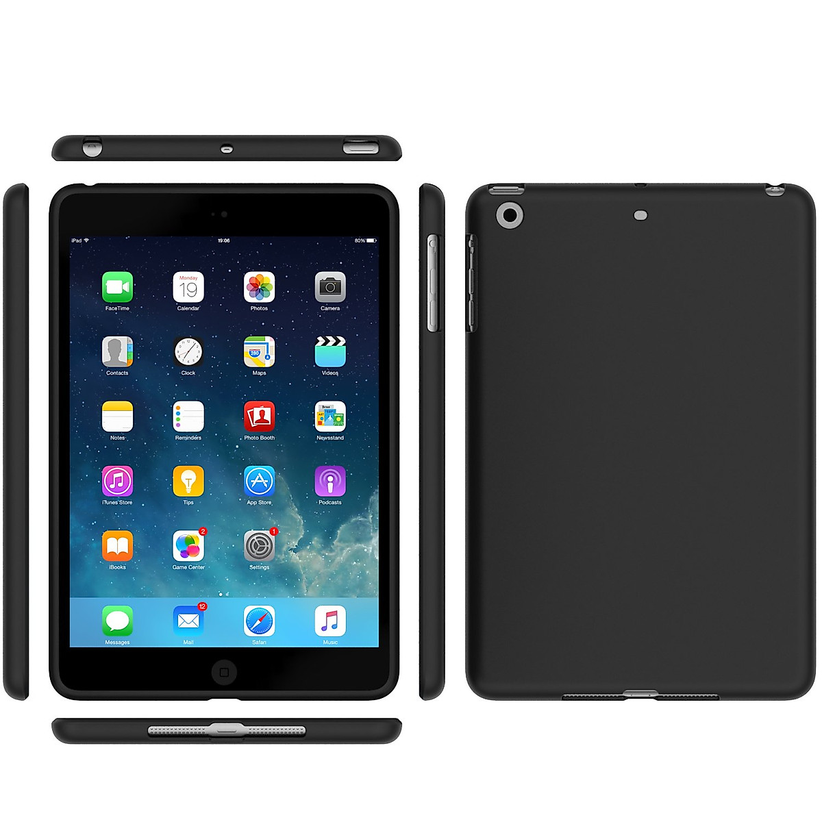 Case for iPad Mini/Mini 2 / Mini 3, Slim Design Matte TPU Rubber Soft Skin Silicone Protective Case Cover for Apple iPad Mini 1 / Mini 2 / Mini 3,Black