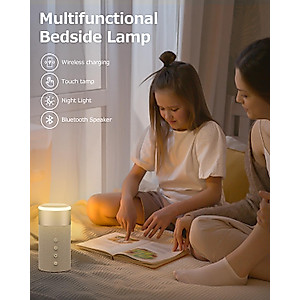 COLSUR Bluetooth Speaker with Night Light, Magnetic Wireless Charger, 2 in 1 Wireless Charging Station for iPhone 14/13/12 Series, AirPods Pro/3/2（Gift Ideal）