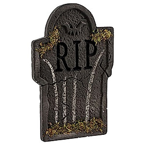 Mossy Bat Tombstone, 22", Gray - 1 Pc