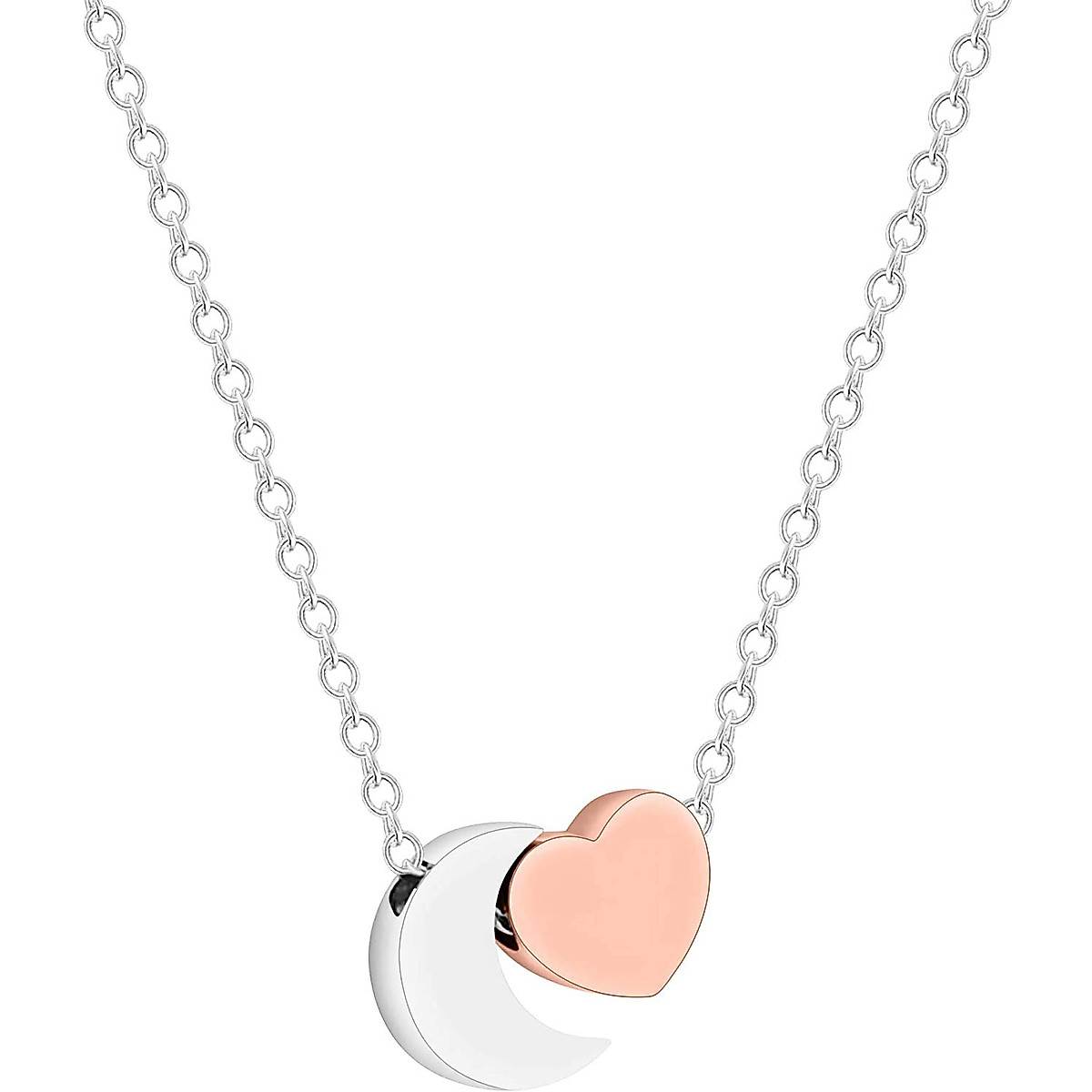 Niece Necklace, I Love You to The Moon and Back Heart & Moon Pendant Necklace, Sentimental Niece Jewelry Gifts Gifts from Aunt/Uncle, Metal, No Gemstone