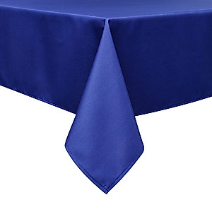 Wewoch Royal Blue Rectangle Tablecloth Wrinkle Resistant Washable Fabric Table Cloth for Dining,Kitchen, Parties Weddings and Outdoor Use 60 Inch by 84 Inch
