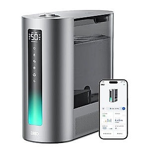 Dreo 6L Humidifiers for Bedroom, Smart Warm & Cool Mist for Large Room, 60Hr Quiet Runtime Ultrasonic Oil Diffuser for Baby, Plant, Humidity Sensor, Indicator Light, 12H Timer, Google/Alexa, HM713S