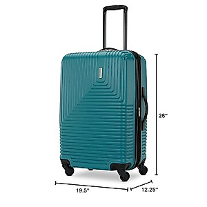 American Tourister Groove Hardside Luggage with Spinner Wheels, Teal, 3-Piece Set (Carry On, Medium, Large)