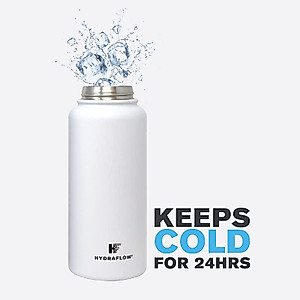 Hydraflow Hybrid - Triple Wall Vacuum Insulated Water Bottle with Chug Lid (25oz, Periwinkle) Stainless Steel Metal Thermos, Reusable Leak Proof BPA-FREE for Sports and Travel