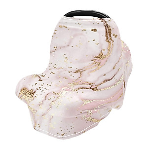 Nursing Cover Breastfeeding Scarf Rose Gold Glitter Marble- Baby Car Seat Covers, Stroller Cover, Carseat Canopy (2na7a)