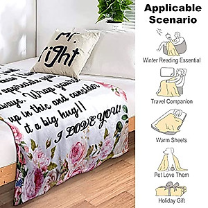 Gifts for Mom Blanket to My Mom from Daughter Son Soft Flannel Bed Throw Blankets for Birthday/Mothers Day 80"X60"